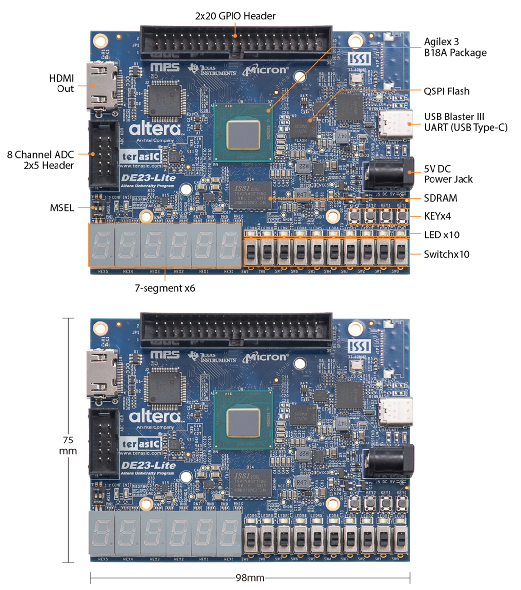 DE23-Lite Development Kit - Terasic Technologies | Mouser